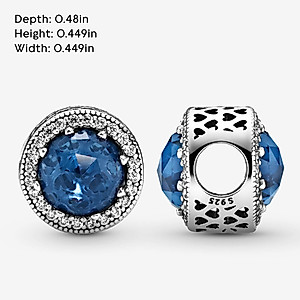 Pandora Sparkling Dark Blue Charm Bracelet Charm Moments Bracelets - Stunning Women's Jewelry - Gift for Women - Made with Sterling Silver & Cubic Zirconia