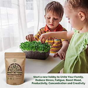 Organo Republic Cress Sprouting & Microgreens Seeds - Non-GMO, Heirloom Sprout Seeds Kit, 8oz Resealable Bag for & Growing Microgreens in Soil, Coconut Coir, Aerogarden & Hydroponic System.