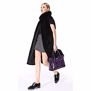 PIJUSHI Floral Handbags For Women Designer Handbag Top Handle Shoulder Bags For Ladies (91776 Purple)