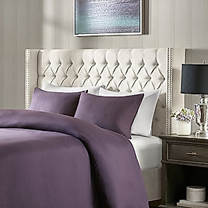 Madison Park Amelia Upholstered Headboard | Nail Head Trim Wingback Button Tufted | Queen, Cream
