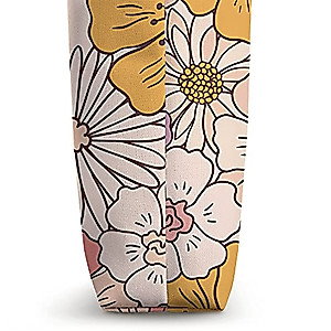 Cute Personalized Nana Retro Floral Flowers Peach Soft Pink Tote Bag