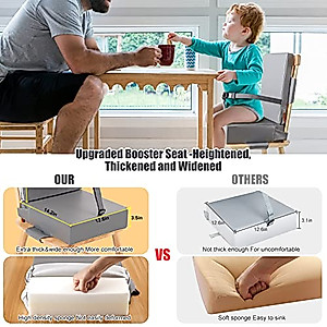 Toddler Booster Seat for Dining Table, 3 Point Harness Booster Seat for Table with Back, Kid/Child/Baby Booster Seat for Dining Table with Adjustable Straps, Non-Slip Travel Booster Seat for Chair