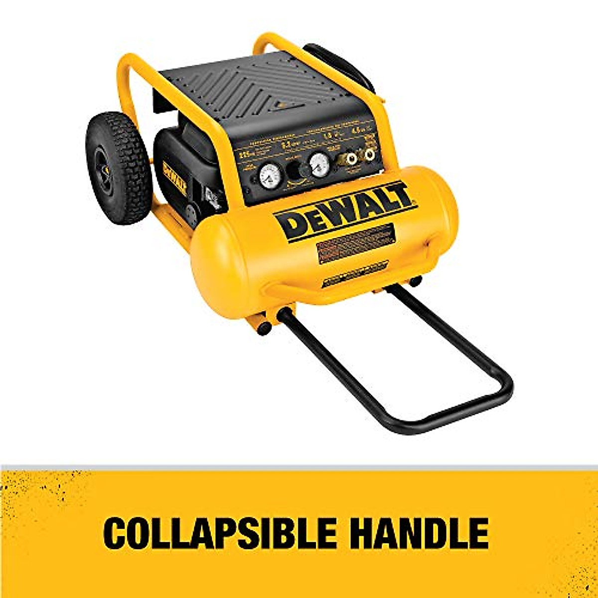 DEWALT Air Compressor, 225-PSI Max, Hand Carry with Wheels, 4-1/2 Gallon (D55146)