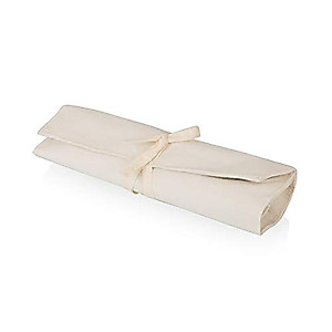 PICNIC TIME - Promenade Picnic Basket for 2 - Picnic Set with Canvas Tote Bag, (Beige Canvas)