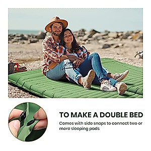 YEAKYARD Self Inflating Sleeping Pad for Camping, 4" Ultra-Thick Camping Mattress with Pillow Built-in Foot Pump Camping Sleeping pad for Backpacking, Hiking, Portable Camping Pad