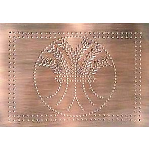 Copper Wheat Stalks Pattern Pie Safe Tin Panel | Punched Tin Panels for Horizontal Use | Pie Safe, Cabinet, Bread Boxes, Kitchen Furniture Hardware | T11-STL-HW-AC (1)