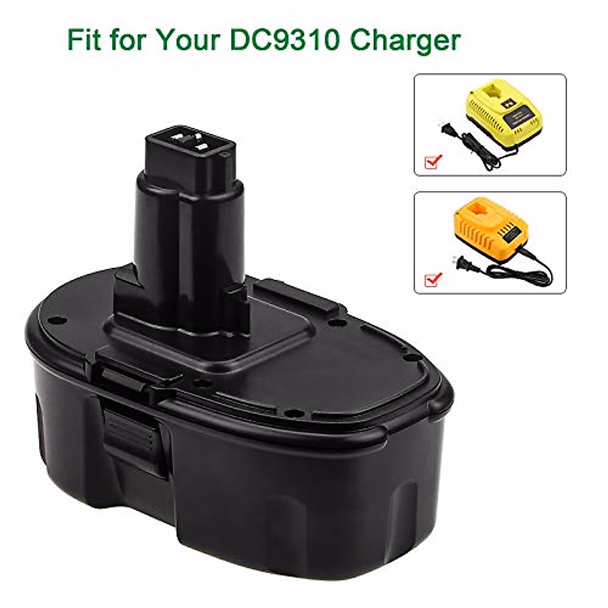 3.6Ah 18 Volt Ni-Mh DC9096 Replacement Battery Compatible with Dewalt 18V Battery DC9098 DC9099 DW9096 DW9098 DW9099 DW9096 DC759 DC970 DW9095 DE9039 DE9095 DE9096 DE9098 DC9181