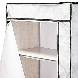 Organize It All 5 Tier Portable Wardrobe Storage Closet Tower | Dimensions: 20" x 12" x 65" | 5 Tier | Space Saving | Durable | Closet Accessories | Grey