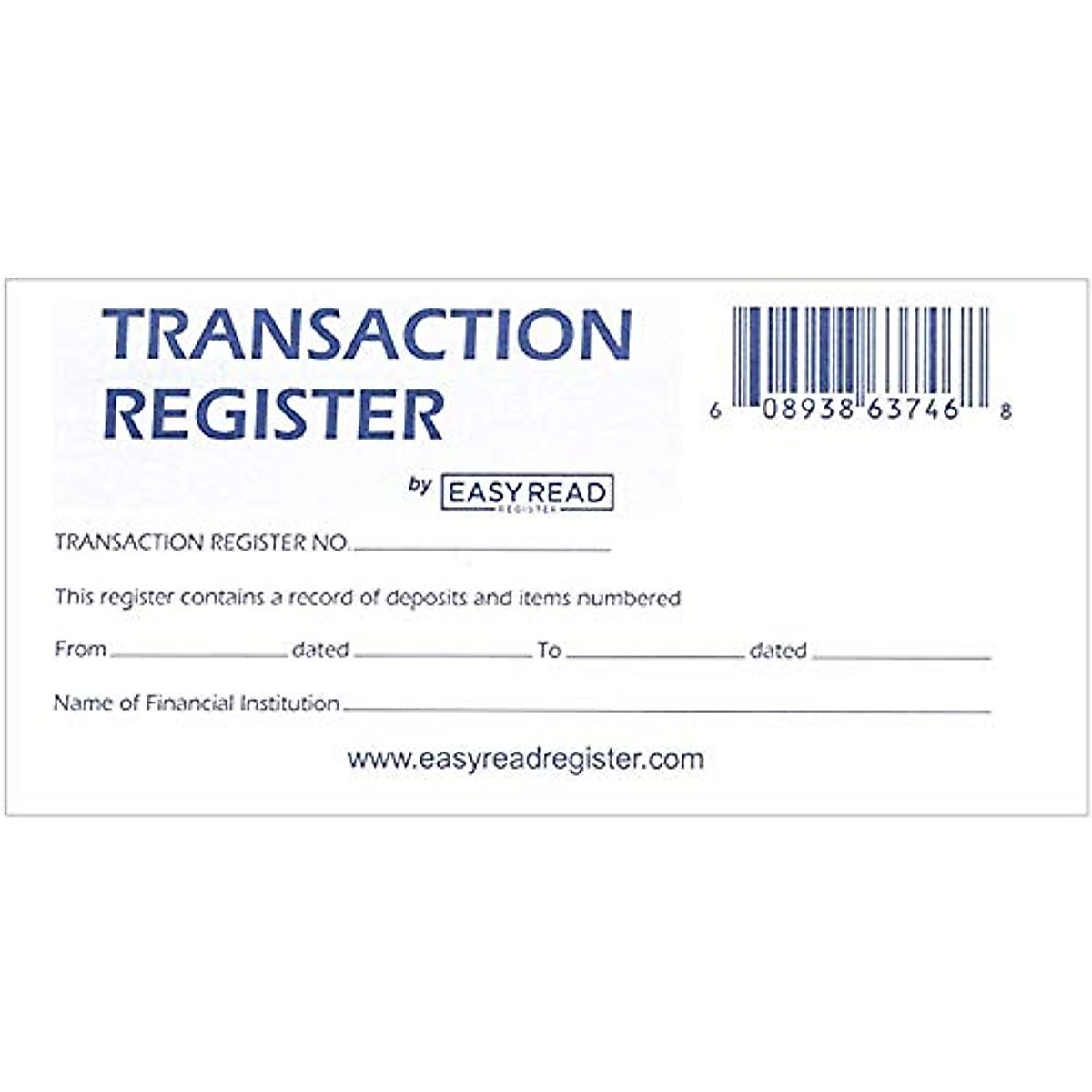 12 Check registers for Personal Checkbook - Checkbook Ledger Transaction Registers Log for Personal or Business Bank Checking Account, Saving Account, Deposit, Credit Card, and Large Booklet
