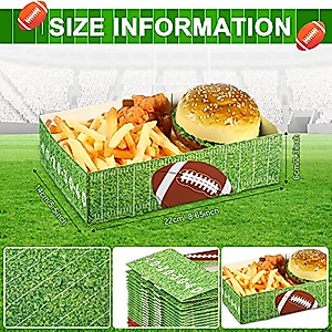 50 Pieces Paper Food Trays with Football Style Disposable Movie Night Snack Boxes Bowls Movie Theater Drink Popcorn Nacho Holder Food Serving Boats for Kids Movie Night Supplies Birthday Party