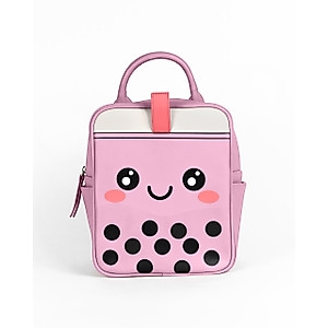 Boba Premium Faux-Leather Backpack, Crossbody, or Purse (Milk Tea)