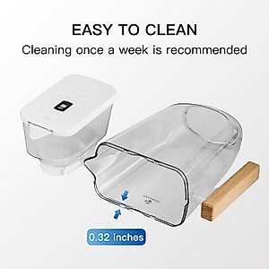 FACHIOO 200-Gallon Long-Life Chubby 10-Cup Water Filter Pitcher with 1 Filter, 5X Times Lifetime, Reduces PFAS, PFOA/PFOS, Chlorine, BPA Free, Last Up to 3 Months, White