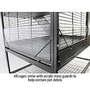 Durable All-Metal Mansion Cage for Chinchillas, Rats, Ferrets, Degus (2-Level)