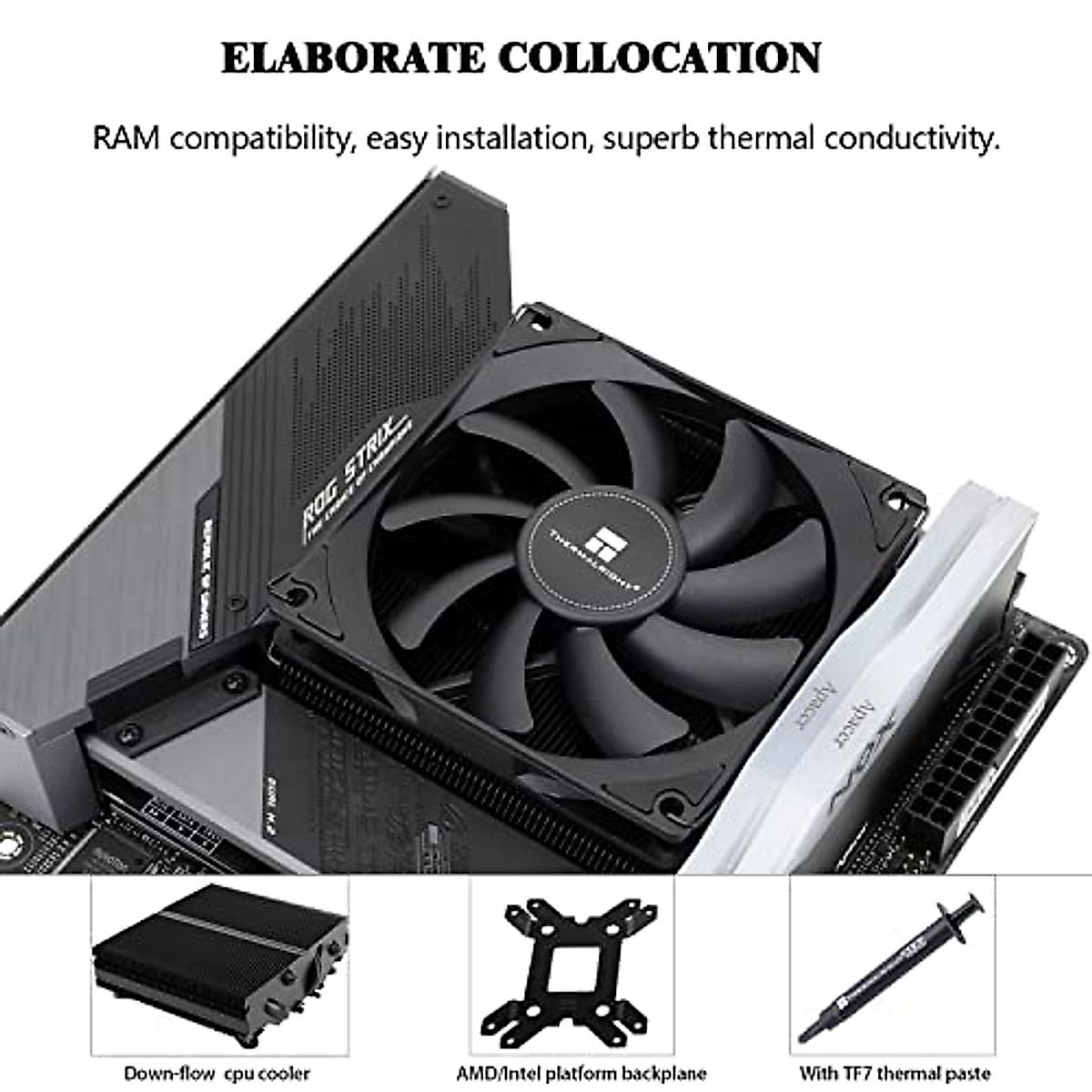 Thermalright AXP90 X47 Black Low Profile CPU Cooler, with 92mm TL-9015B Slim PWM Fan, ITX CPU Cooler, AGHP Technology, 47mm Height,for AMD AM4 AM5/Intel 1150/1151/1155/1156/1200/1700(AXP90 X47 Black)
