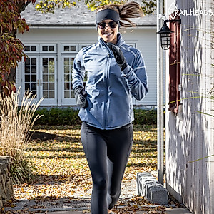 TrailHeads Running Headband with Sunglass Slots | Winter Headband | Sports Headband for Men and Women - Black