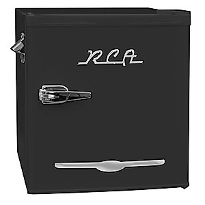 RCA 1.6 cu. ft. Retro Bar Fridge with Side Bottle Opener, Black (RFR176-BLACK)