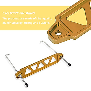 Battery Hold Down Bracket,Premium Aluminum Alloy Battery Tie Down Sets Provide Safe&Stable Driving Environment,Universal Car Battery Holder with 8" Stainless Steel J Bolts (Gold)