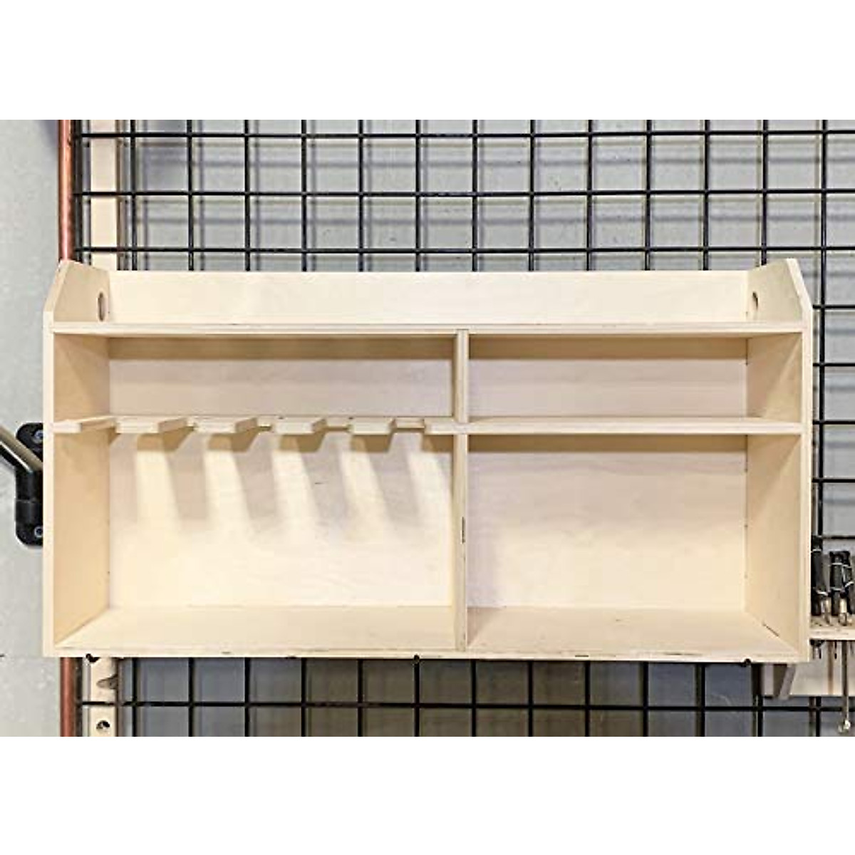 Factory Crafts Cordless Drill Tool Holder Organization Rack Wood Shelf Case Organizer 5-Slot Multi Storage