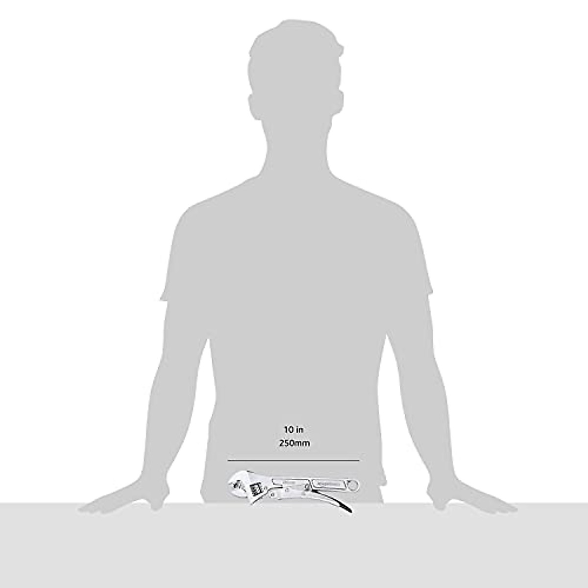 Amazon Basics Locking Adjustable Wrench, 10 inch x 2.7 inch x 0.75 inch