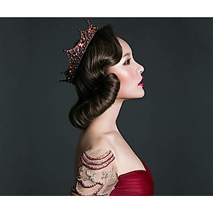 Crowns for Women, Vofler Rose Gold Birthday Princess Queen Tiara Cake Topper Baroque Hair Decor for Girls Bridal Quinceanera Wedding Pageant Halloween Costume Party w/Crystal Rhinestone Pink Pearls