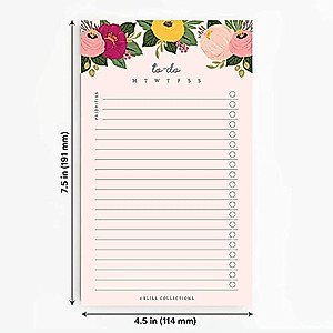Bliss Collections To Do List Notepad, Pink Floral, Magnetic Weekly and Daily Planner for Organizing and Tracking Grocery Lists, Appointments, Reminders, Priorities and Notes, 4.5"x7.5" (50 Sheets)