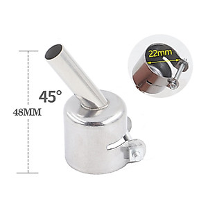 6PCs Hot Air Gun Nozzles Kits Short Oblique Nozzle Round Aluminum Alloy Material 861DW Hot Air Gun Soldering Desoldering Station Repair Tools for 850 850A 852 852D 852D+ 950