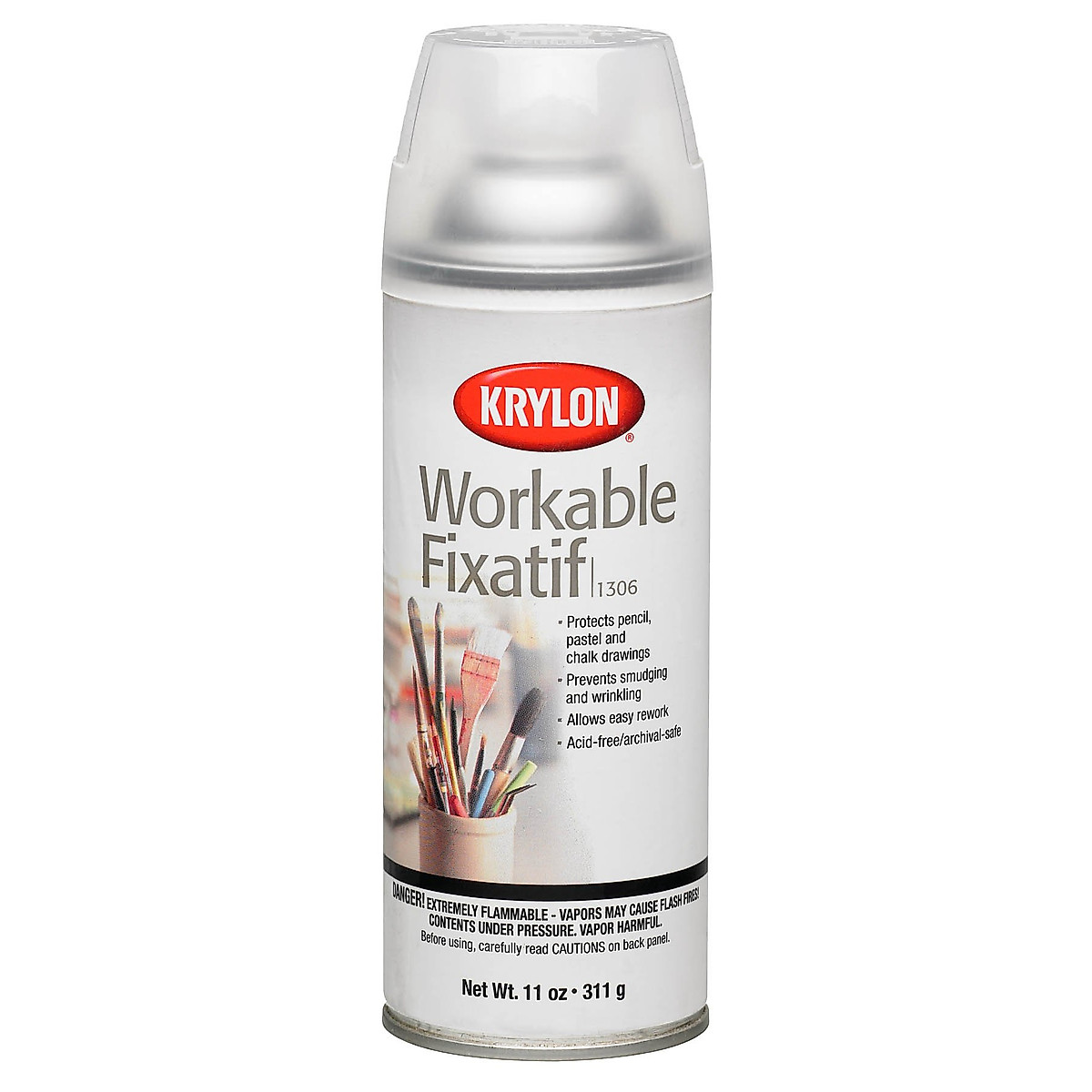 Krylon K01306 Workable Fixatif Spray Clear, 11-Ounce Aerosol,Matte