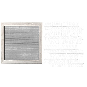 Pearhead 10" x 10" Letterboard, Rustic Nursery, Message Board, Milestone or Baby Announcement Sign, Light Gray