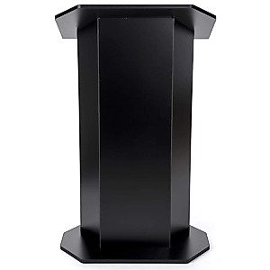 Displays2go Floor Podium with Reading Surface – Black (OLILCTOPBBK)