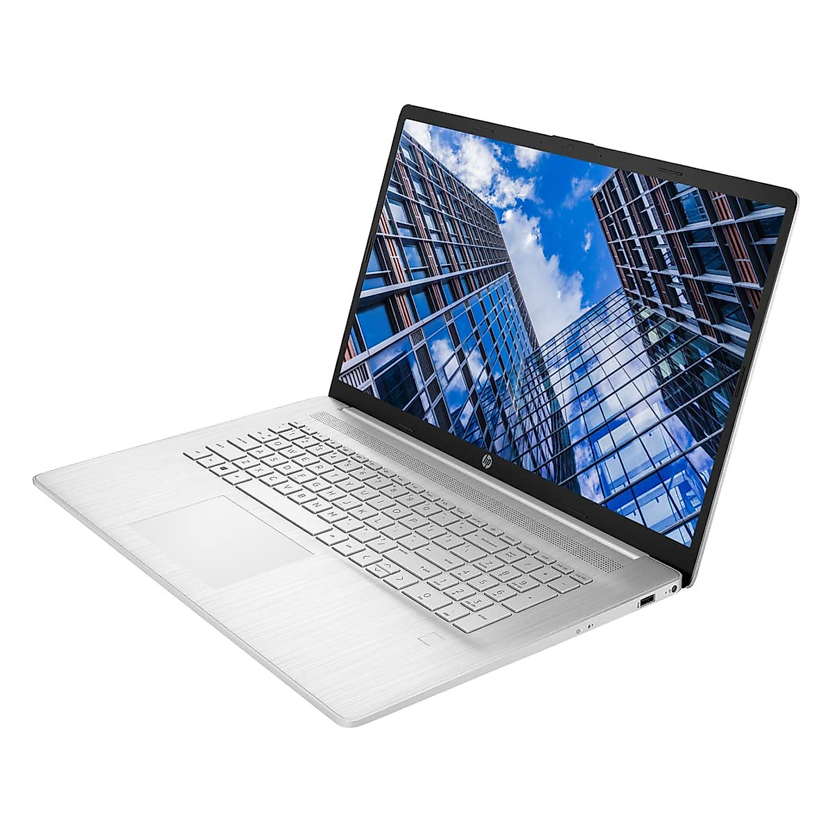 HP 17.3" FHD Laptop, AMD Ryzen 5-5500U Processor(Beats Intel i7-1065G7), 16GB RAM, 512GB PCIe SSD, AMD Radeon Graphics, HD Webcam, Fingerprint Reader, Win 11 Pro, Silver, 32GB USB Card
