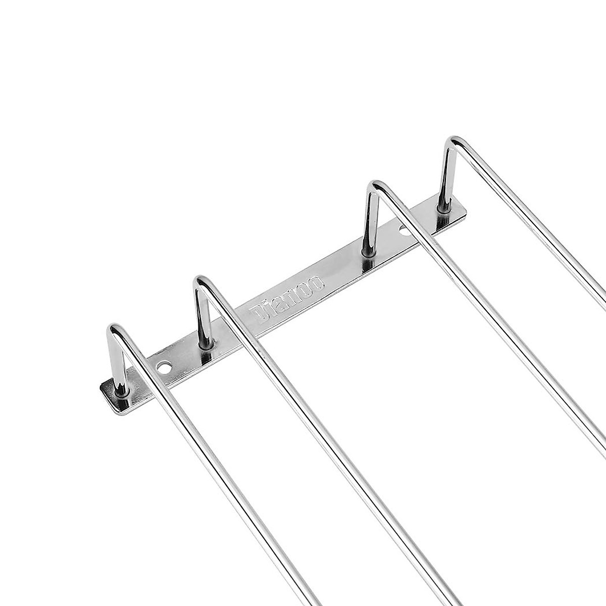 Dianoo Wine Glass Rack Under Cabinet Hanging Wire Stemware Rack Holder With Screws Chrome Finish 24cm 2 Rows