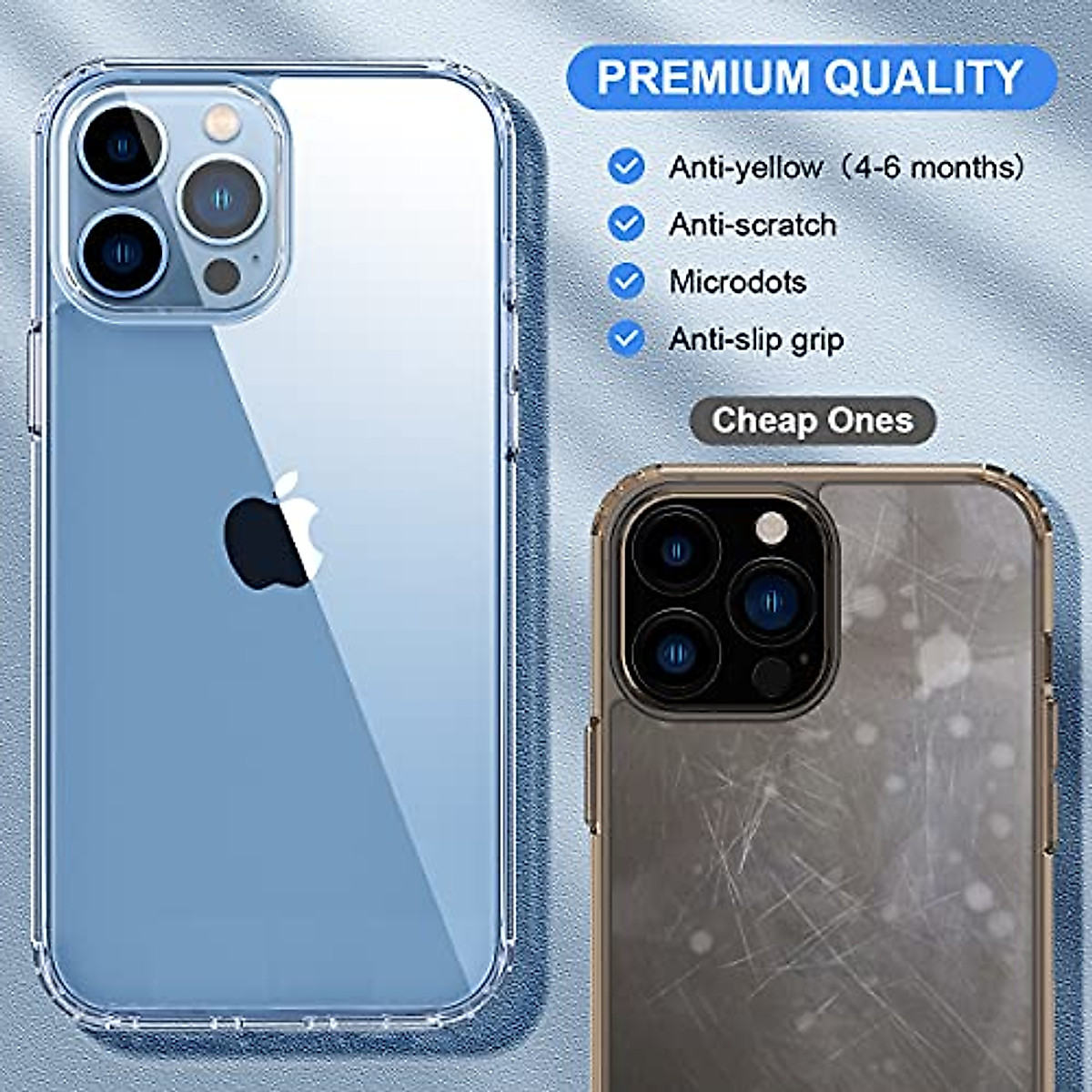 restone for iPhone 13 Pro MAX Case with Screen Protector, Clear Slim Hard Back Cover Soft TPU Bumper, Thin Cute Full Body Shockproof Non Yellowing Protective Phone Case for iPhone 13 Promax 6.7" 2021