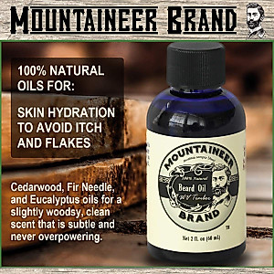 Mountaineer Brand Heavy Duty Beard Balm 2oz (Original Scent) and Beard Oil 2oz (WV Timber) The Ultimate Beard Conditioning Combo Pack