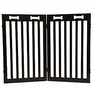 Arf Pets Freestanding Dog Gate, 2 Panel Extension, 360° configurable Wooden Fence, 40" Wide, 31.5" Tall, Foldable, for The House - Indoor Use