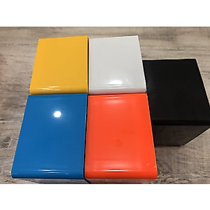 Tsnamay 2Pcs Square Cube Microphone Stand,ABS Interview Microphone Logo Mic Microphone Flag Station Logo,White