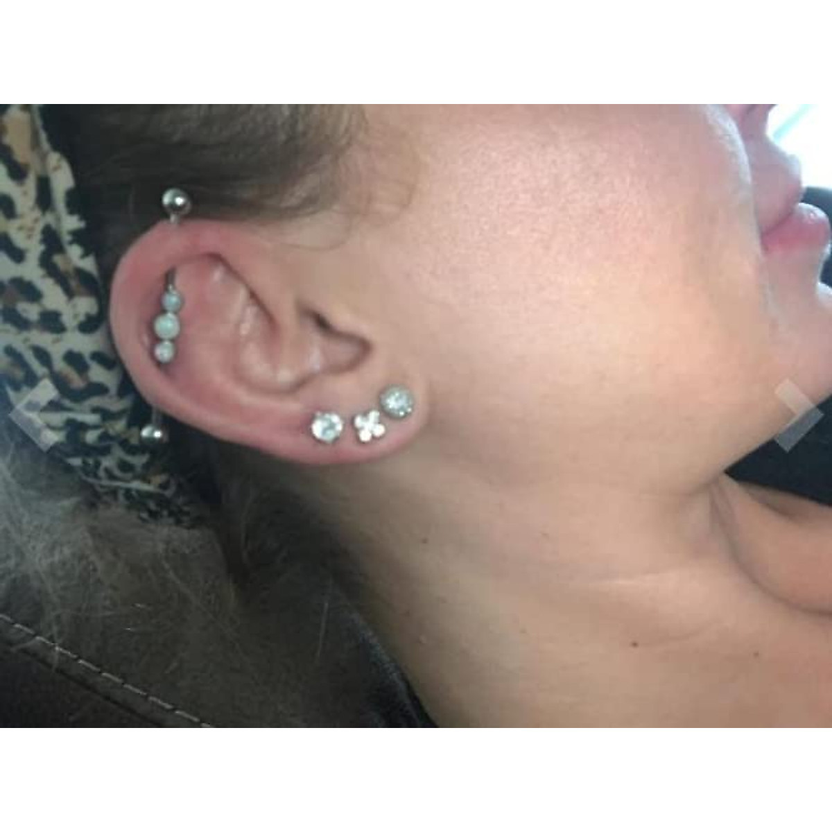 Briana Williams 14G Industrial Earrings Surgical Steel Heart Star Moon Dangle Industrial Piercing Jewelry 1 1/2 Inch 38mm Industrial Bar Piercing Silver Industrial Barbell for Women Men