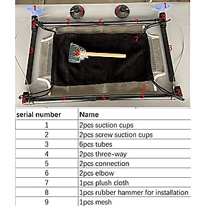 Cat Bed, Hammock Window Seat and Window Perch with Screw Suction Cups and Free Free Blanket for Large cat (One Layer-Sling)