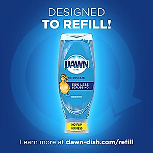 Dawn Dish Soap EZ-Squeeze Dishwashing Liquid + Non-Scratch Sponges for Dishes, Original Scent, Includes 3x22oz Bottles + 2 Sponges