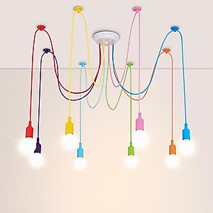 JLDSO Colorful Spider Kids Chandelier,Kids Playroom Light Fixture Ceiling,Rainbow Chandelier for Girls Room,Boy Room,Classroom,Bedroom,Classroom.