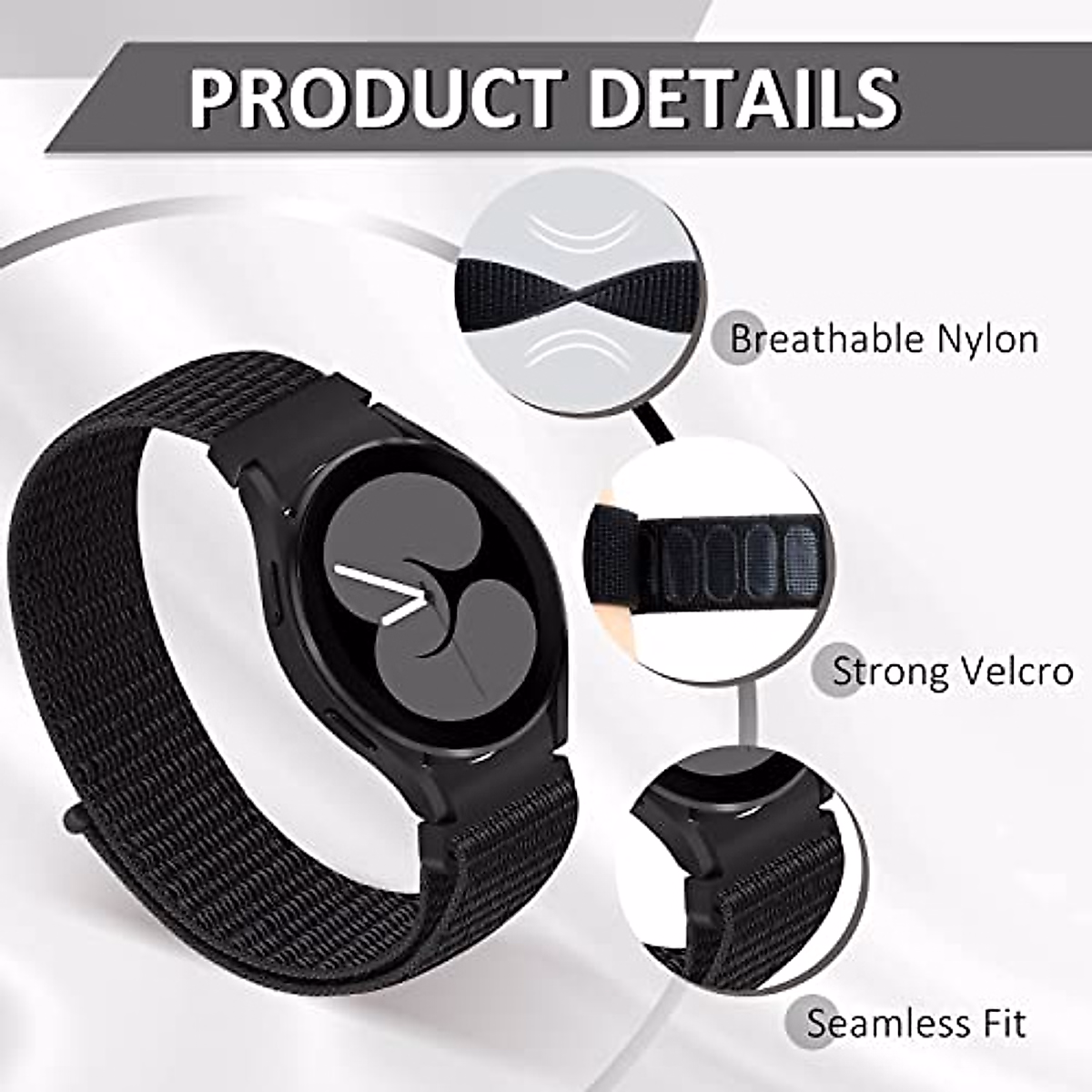 YCHDDER Nylon Bands Compatible with Samsung Galaxy Watch 7/6/5/4/FE 40mm 44mm/Galaxy Watch 5 Pro/Watch 6/4 Classic 43mm 47mm 42mm 46mm for Women Men
