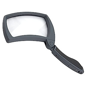 Carson LED Lighted Magnifold 2x Power Rectangular Magnifier For Reading, Inspection, Low Vision, Hobby and Crafts (MJ-50)