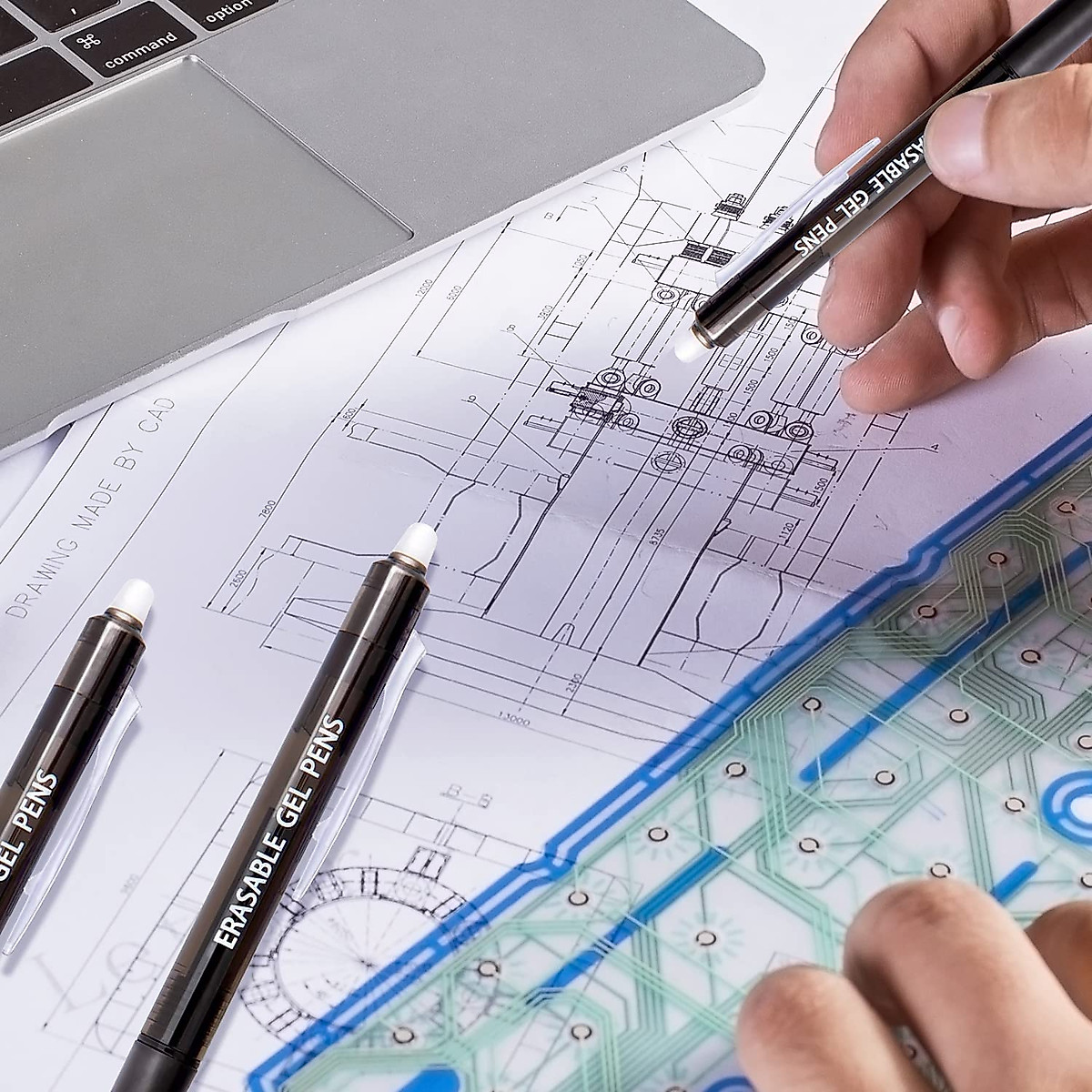 Vitoler 10 Pack Erasable Gel Pens, 0.7 mm Fine Point Retractable Pens, Black Ink Erasable Pens for Completing Sudoku and Crossword Puzzles