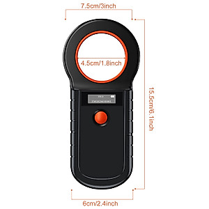 Microchip Scanner,Ajfwm Bluetooth Wireless Pet RFID Animal Chip ID Reader Scanner Animal ID Tag Handheld Scanner ISO11784/85/FDX-B/EMID for Dog/Pet/Cat/Pig/Animal