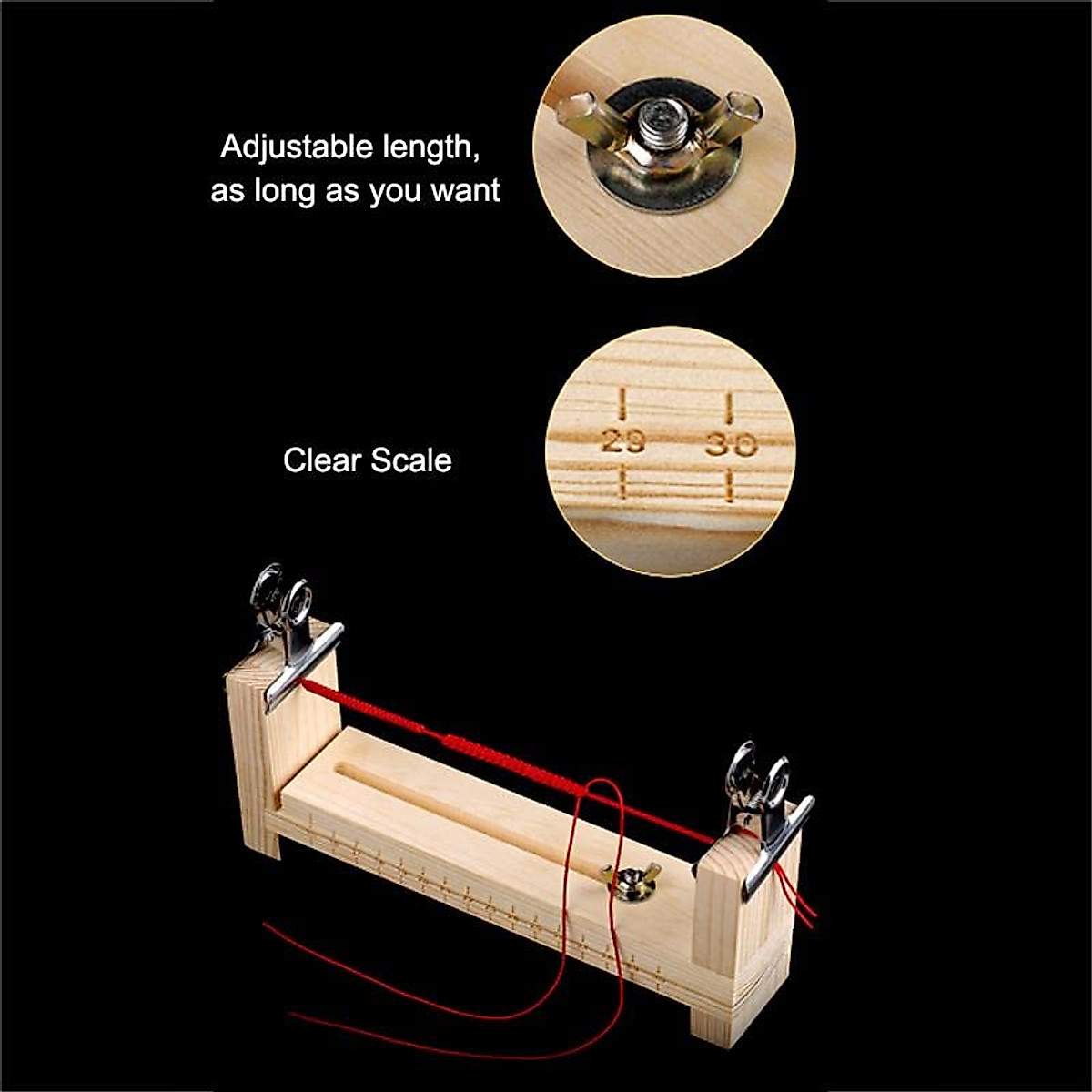 YAMSLAM Wooden Jig Bracelet Maker Wristband Maker Kit with 2 Clips Wood Bracelet Jig U Shape Clear Scale Bracelet Jig Kit DIY Hand Knitting Bracelet Jig for Bracelets Necklaces Car Hangings