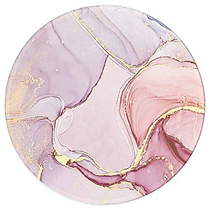 Mouse Pad,Anti Slip Rubber Round Mousepads Desktop Notebook Mouse Mat with Stitched Edge for Working and Gaming (Marble Pretty Pink)