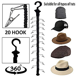 Multi-Purpose Magic Hangers Space Saving Clothes Hangers Organizer Smart Closet Space Saver with 20 Sturdy stainless steel Clips for Your Toys, Hats, Cap, Scarves, Gloves, Towel, Jewelry, etc.