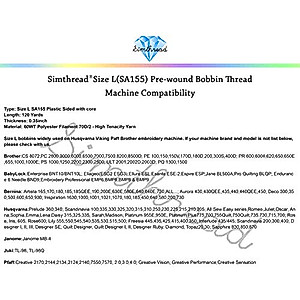 Simthread 25pcs 15White + 10Black Prewound Bobbin Thread Size L (SA155) 60WT for Brother Husqvarna Pfaff Embroidery Thread Sewing Thread Machine with Clear Storage Plastic Case DIY