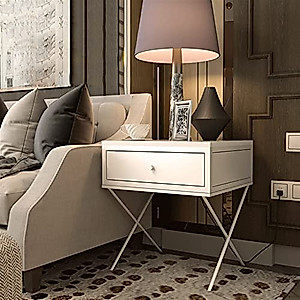 HIGOH Bedside Table Luxury Iron Casting Golden Nightstand Coffee End Bedside Table Home Furniture Nightstands Cabinet Cupboard Living Room