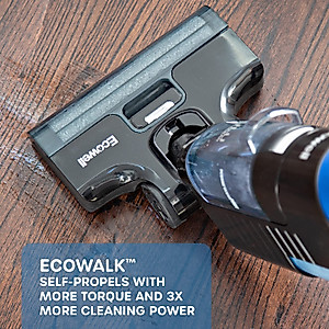 ECOWELL Wet Dry Vacuum Cleaner Cordless Floor Cleaner and Mop Self-Drying Digital Display Multi-Surface for Hard Floors and Area Rug, LULU Quick Clean P05, Blue