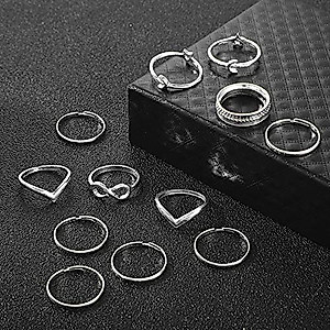 CSIYANJRY99 Boho Gold&Silver Ring Sets Star Moon Knuckle Rings for Women Multiple Rings Bulk Pack Stackable Midi Finger Rings Set (62Pcs)